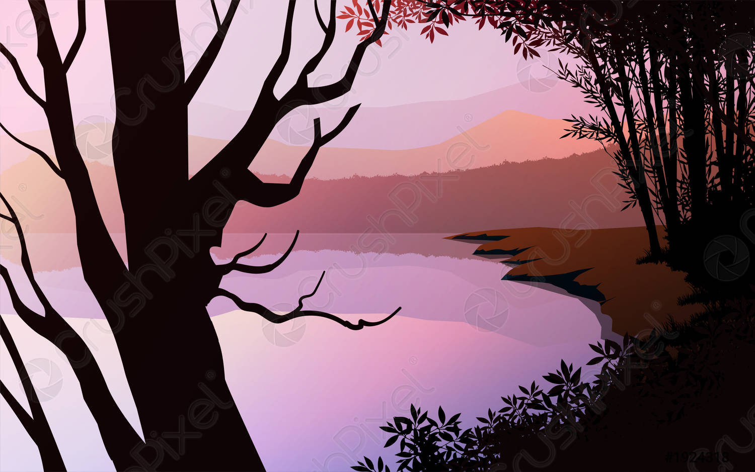 Vector River And Trees Wallpapers - Wallpaper Cave