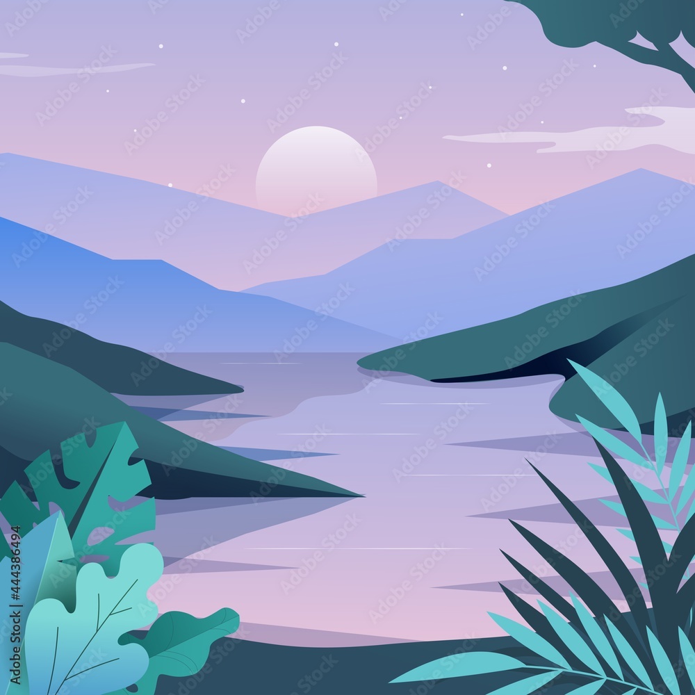 Vector River And Trees Wallpapers - Wallpaper Cave