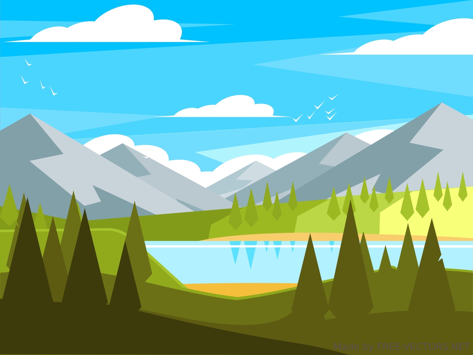 Vector River And Trees Wallpapers - Wallpaper Cave