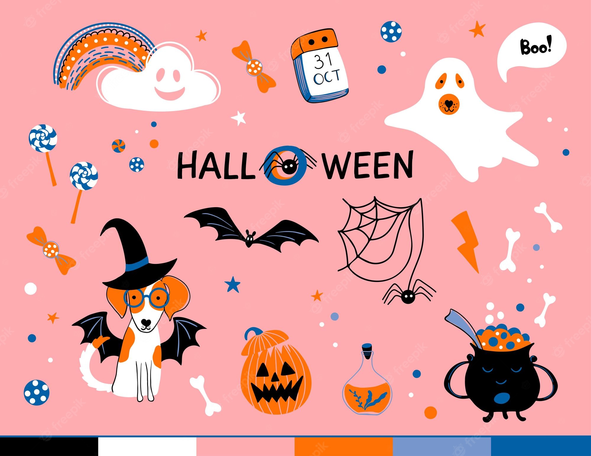 Halloween Stickers Wallpapers - Wallpaper Cave