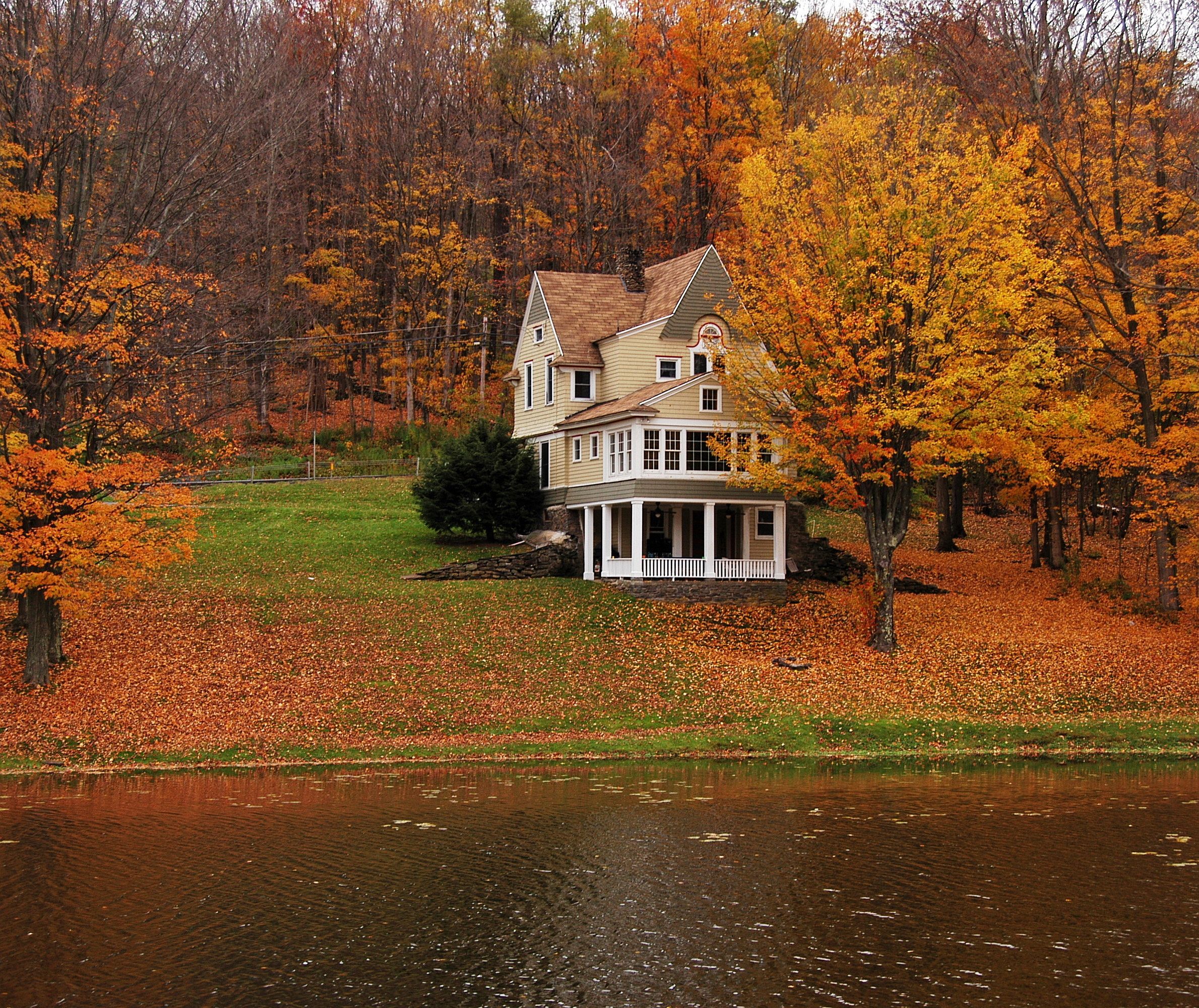 Autumn Lakehouse Wallpapers - Wallpaper Cave