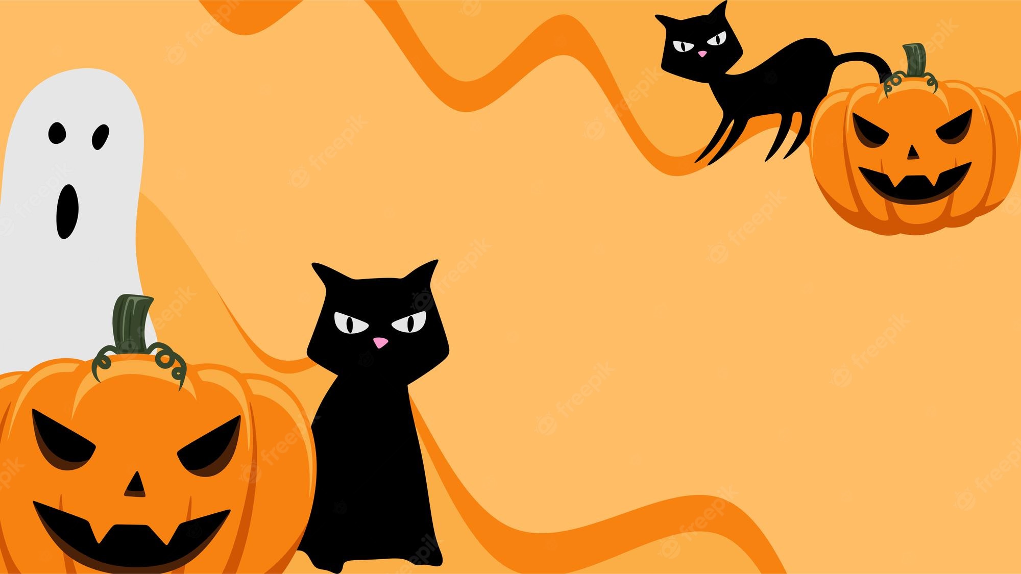 Halloween Cat Cartoon Wallpapers - Wallpaper Cave