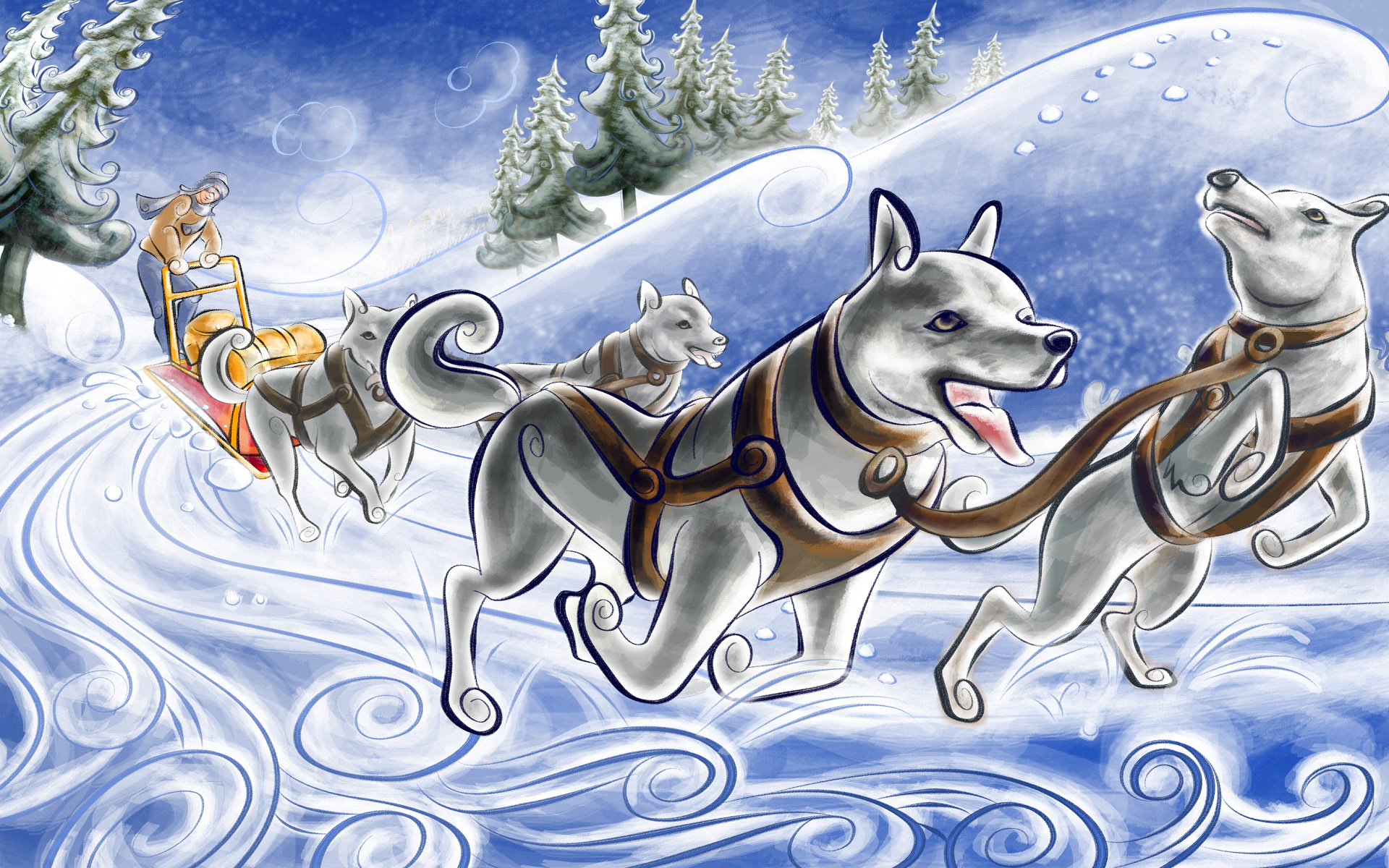 Cartoon Winter Dog Wallpapers - Wallpaper Cave