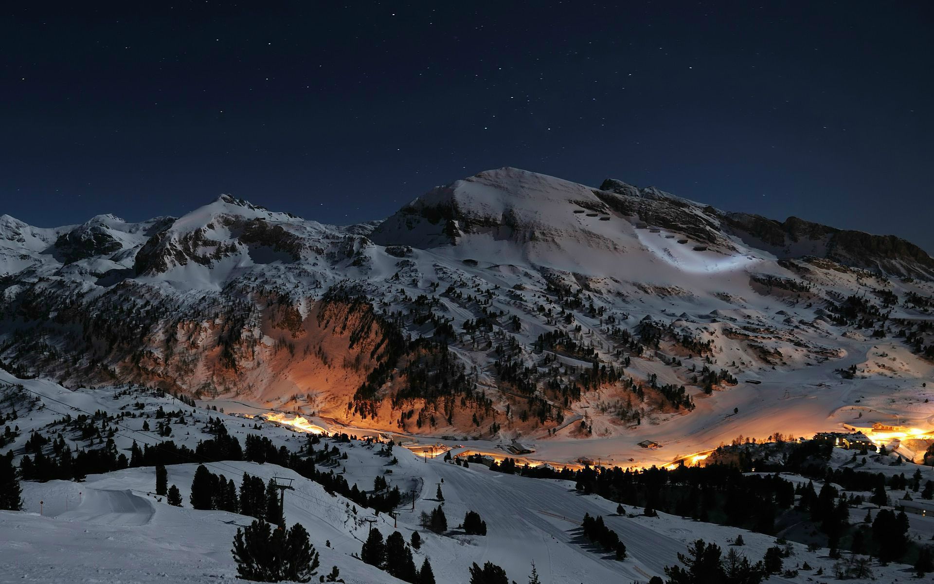Blue Night Winter Mountain Wallpapers - Wallpaper Cave