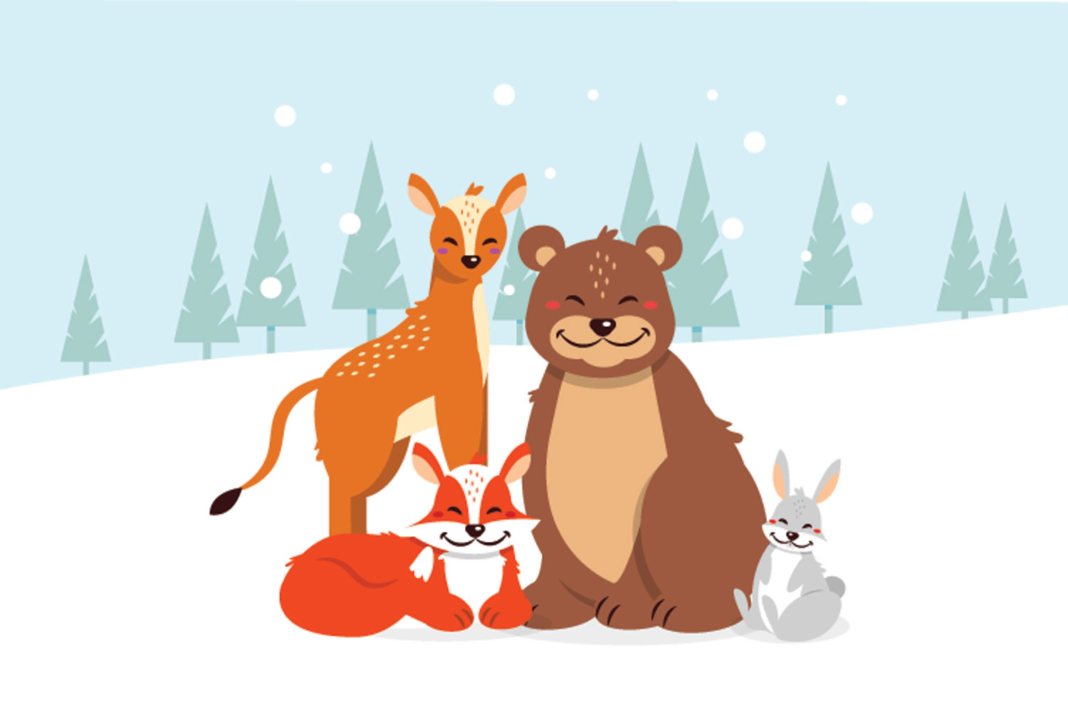 Animal Winter Cartoon Wallpapers - Wallpaper Cave