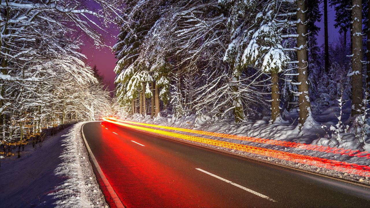 Winter Car Lights Night Wallpapers - Wallpaper Cave