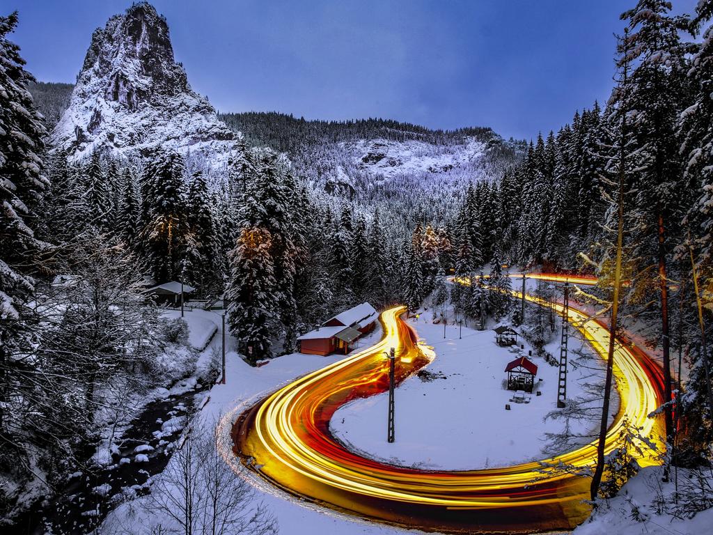 Winter Car Lights Night Wallpapers - Wallpaper Cave