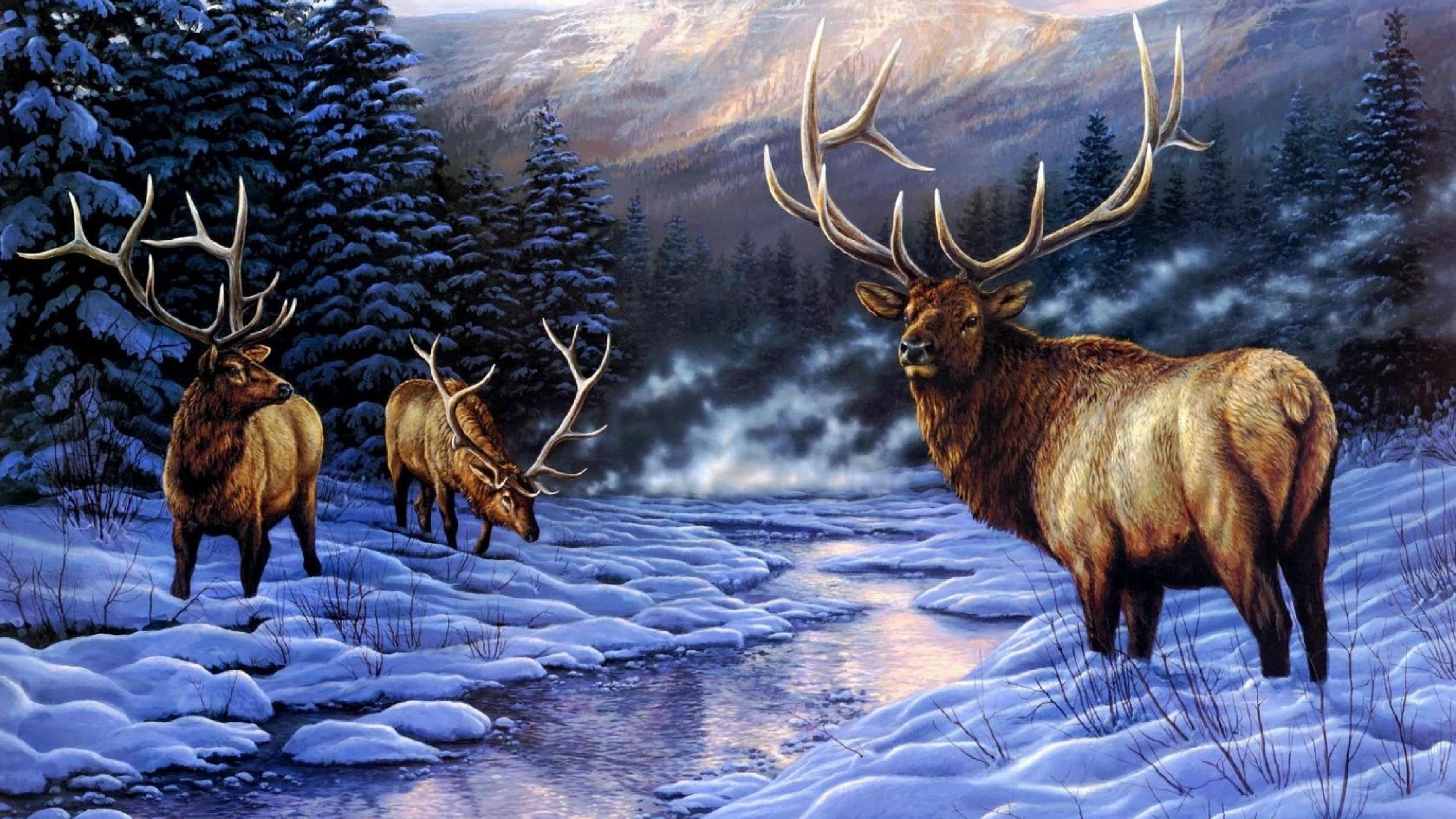 Christmas Elk Wallpapers - Wallpaper Cave