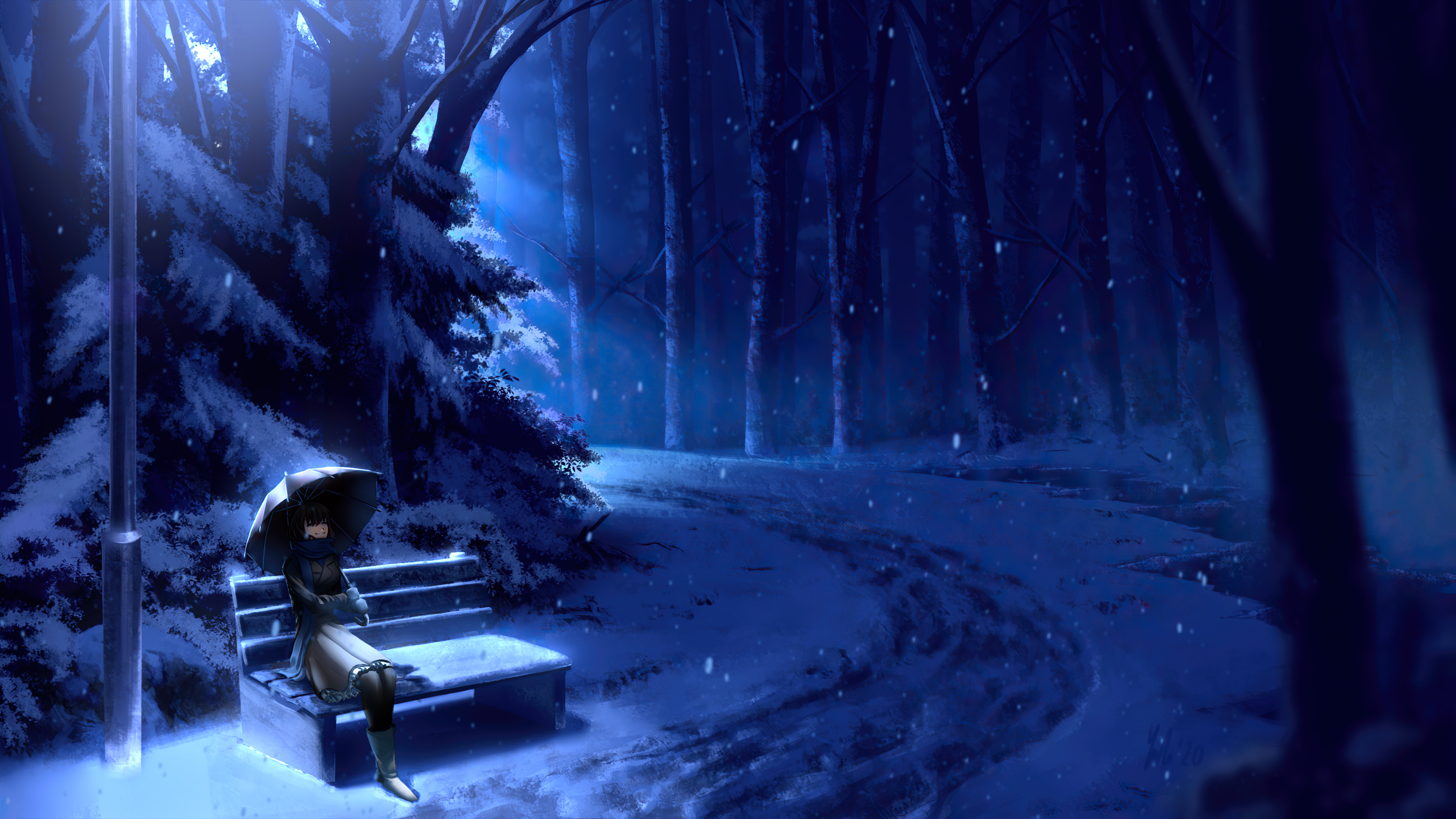 Winter Anime Landcsape Wallpapers - Wallpaper Cave