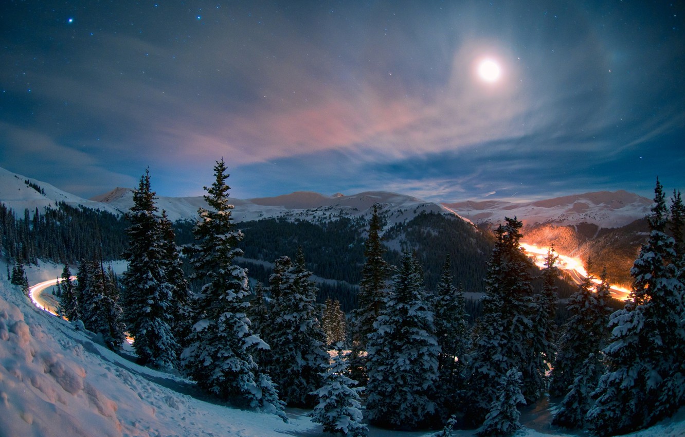 Winter Night Landscape Wallpapers - Wallpaper Cave