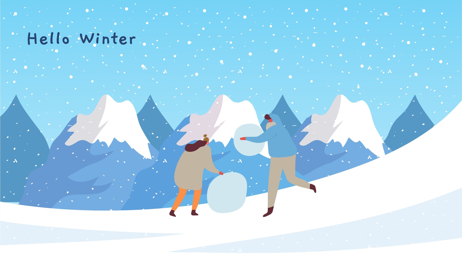 Hello Winter Cartoon Wallpapers - Wallpaper Cave