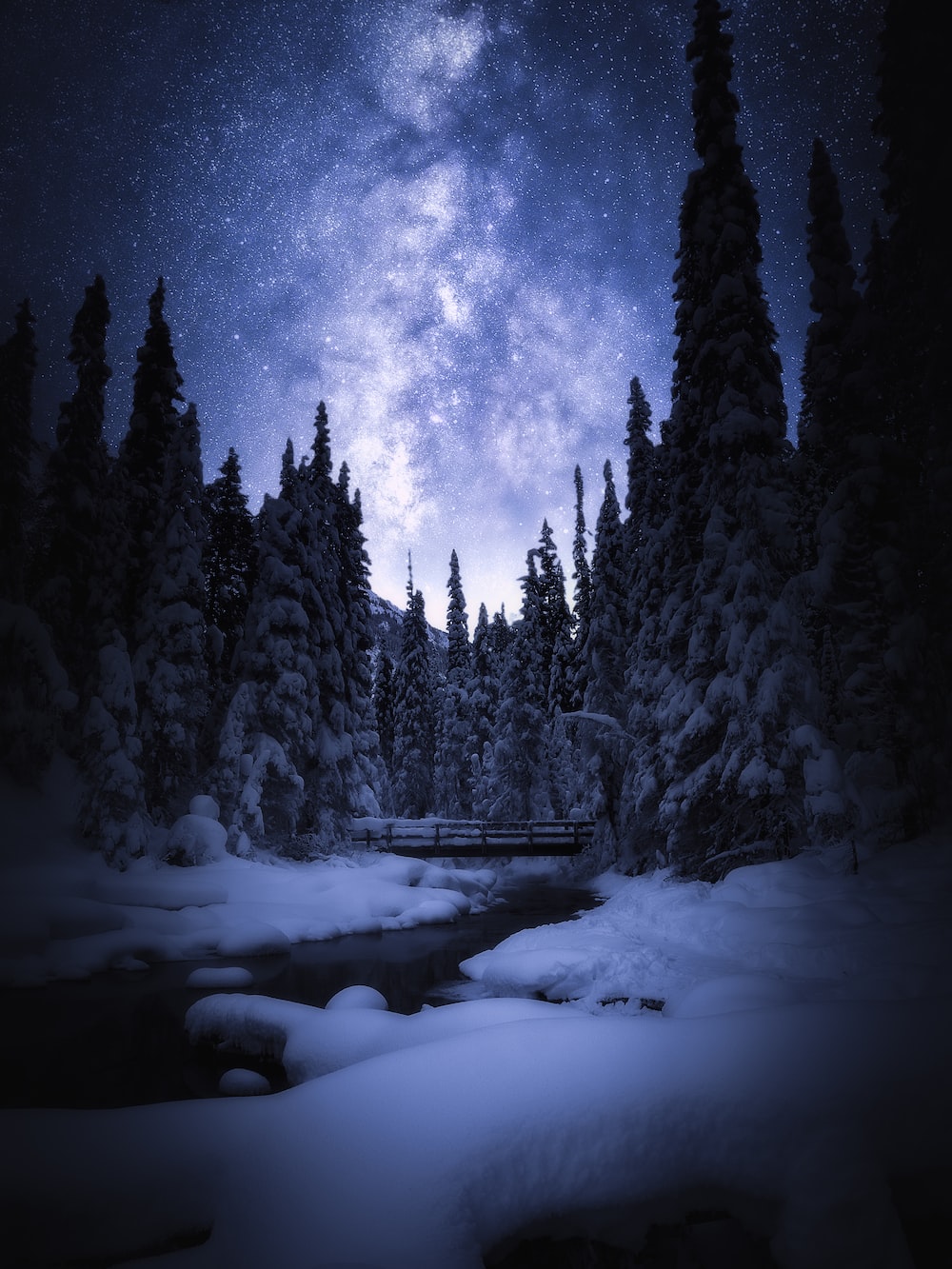 Winter Night Landscape Wallpapers - Wallpaper Cave