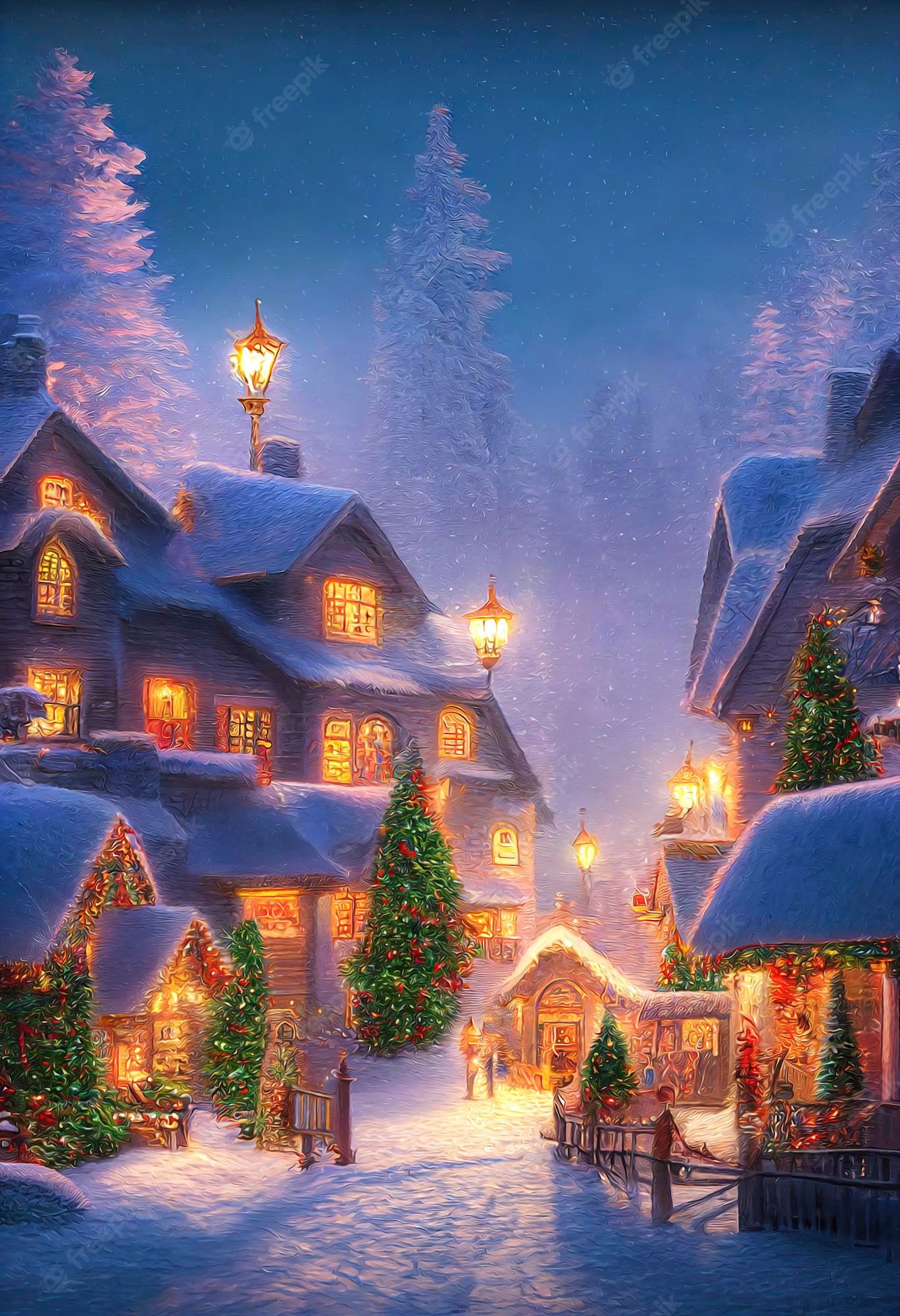 Snow Village Christmas Wallpapers - Wallpaper Cave