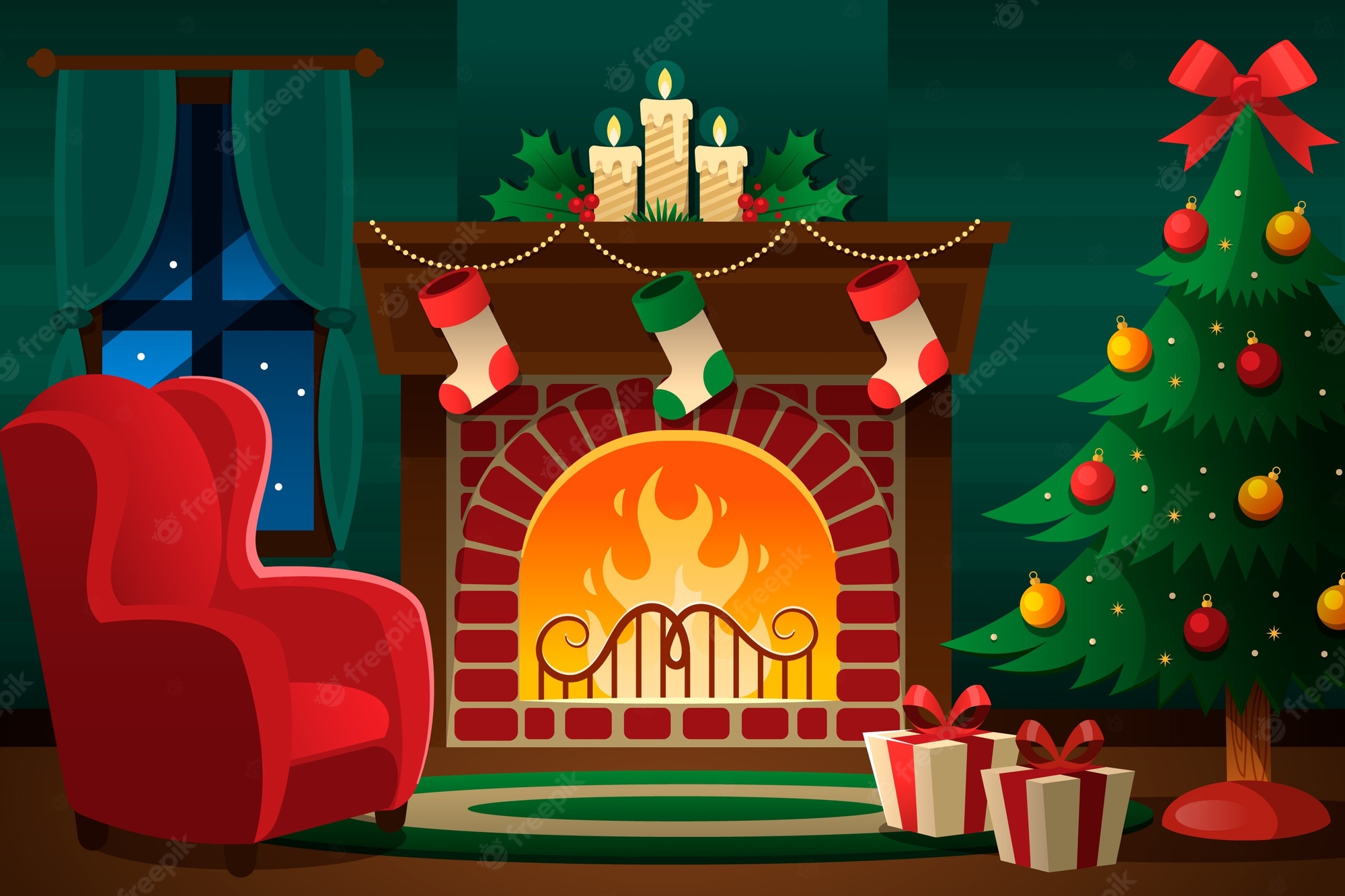 Christmas Fire Places Wallpapers - Wallpaper Cave
