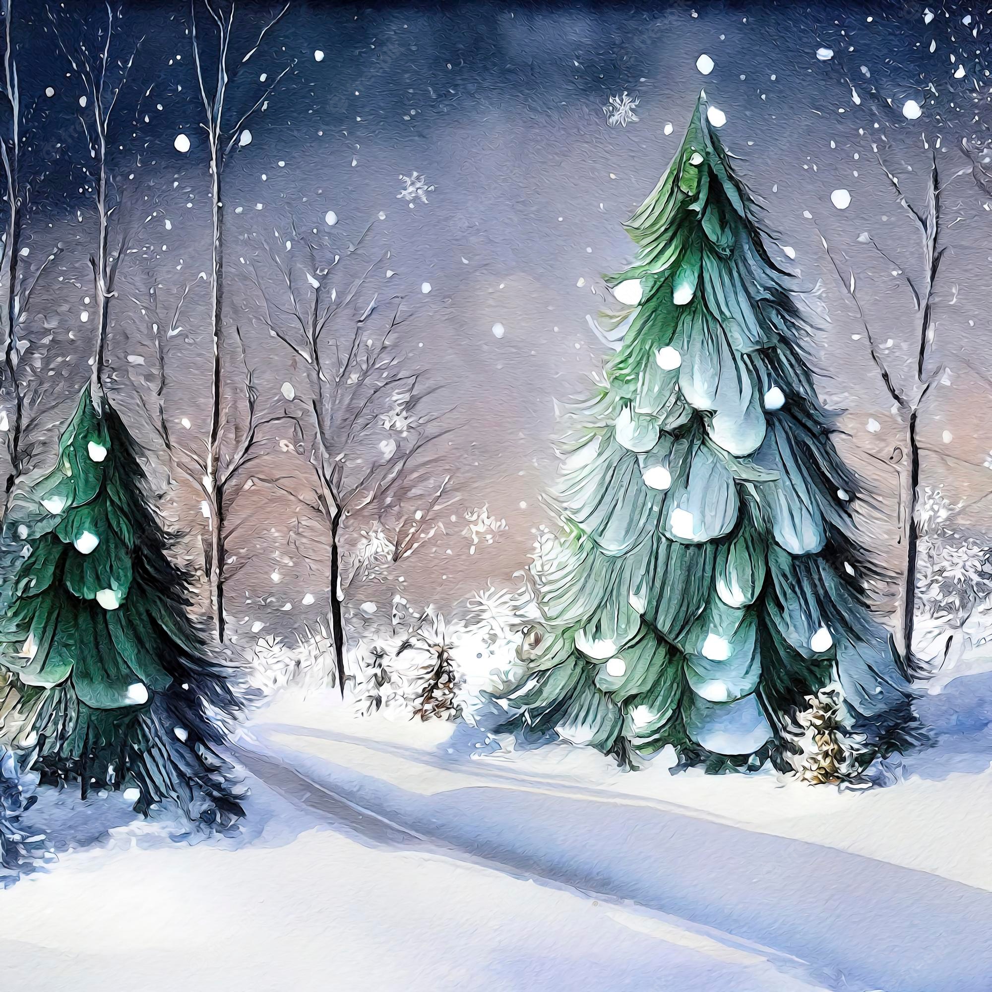 Snowy Christmas Landspace Wallpapers - Wallpaper Cave