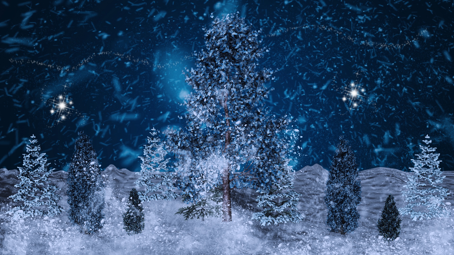 Snowy Christmas Landspace Wallpapers - Wallpaper Cave