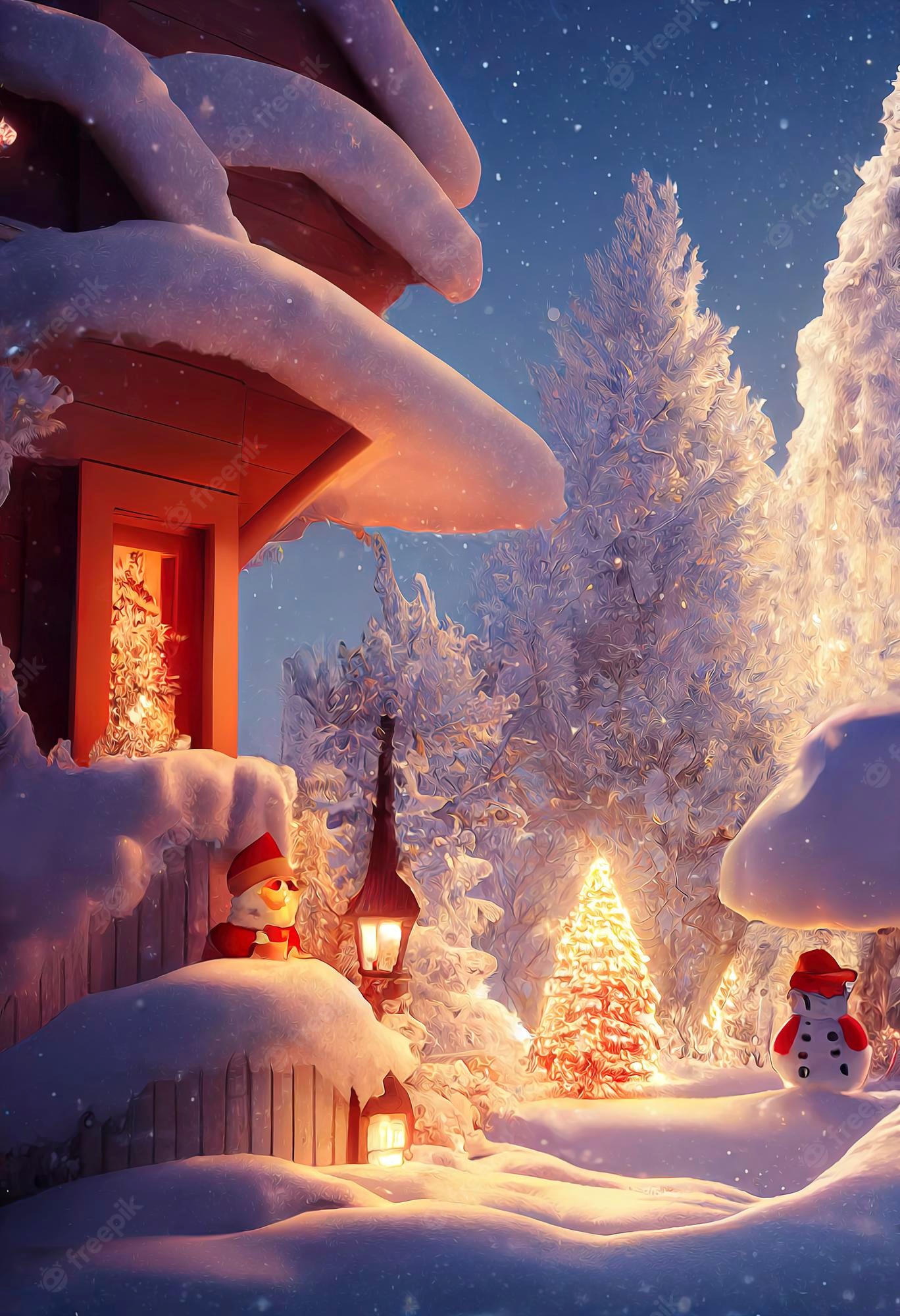 Christmas Snowy Outdoor Scenes Wallpapers - Wallpaper Cave