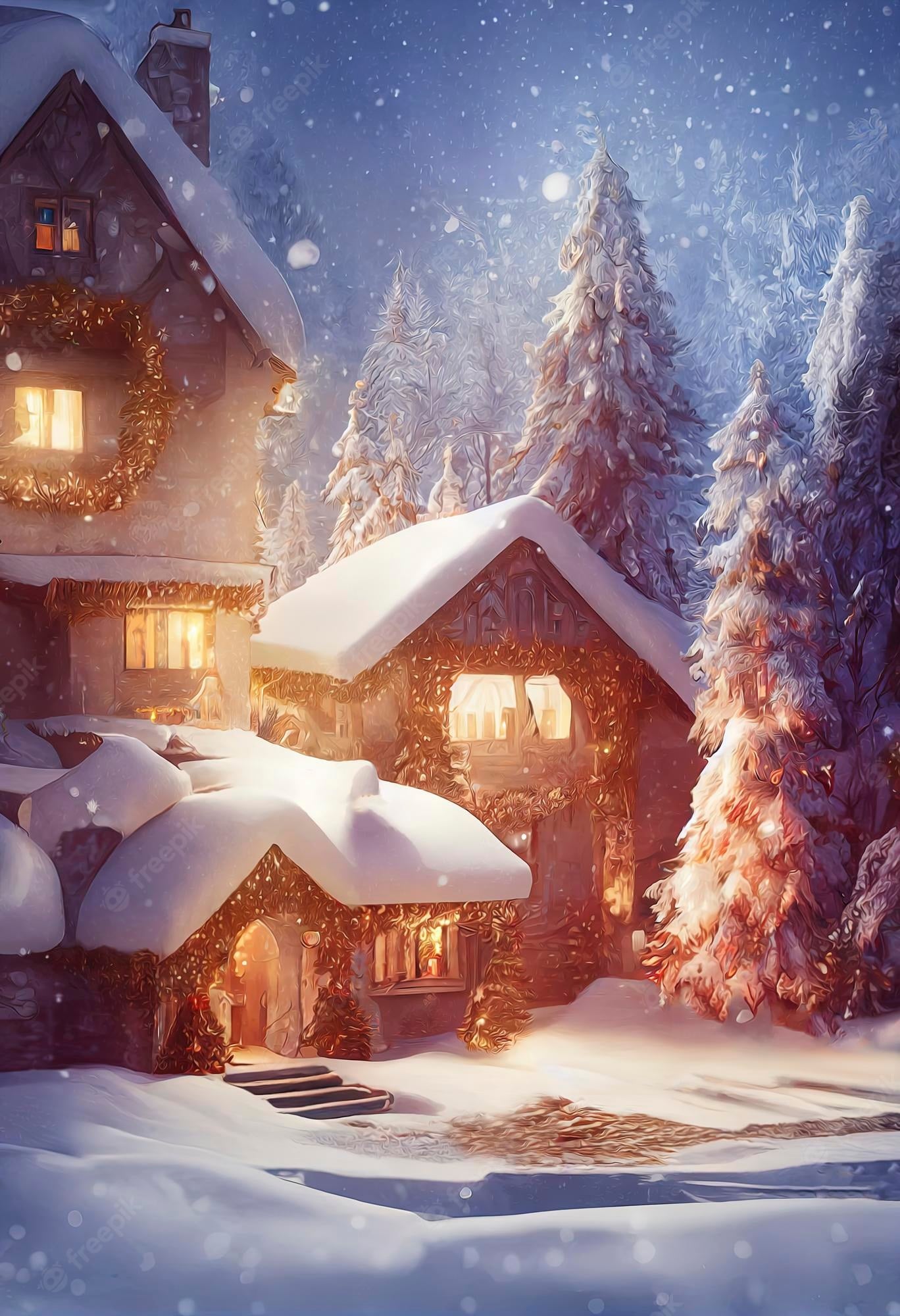 Christmas Snowy Outdoor Scenes Wallpapers - Wallpaper Cave