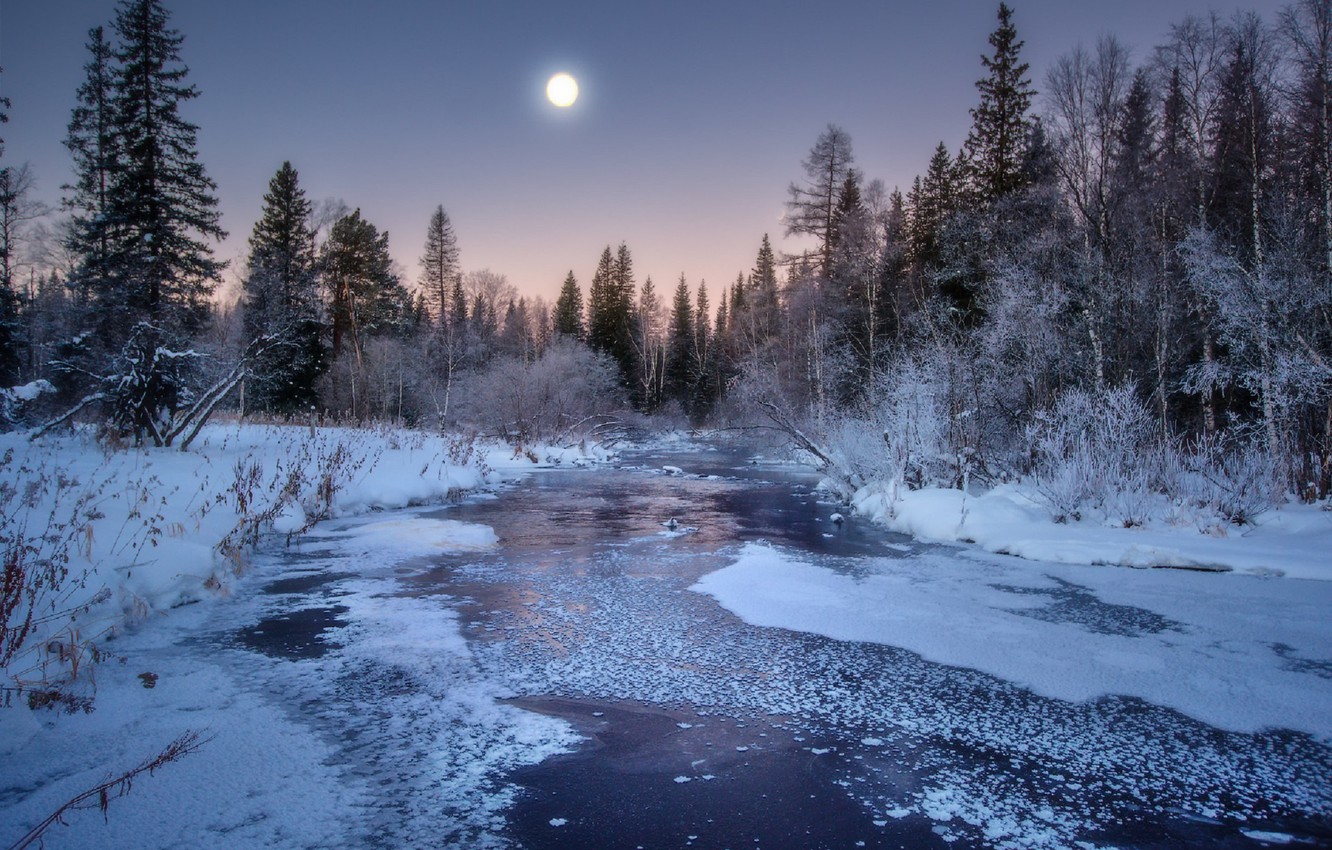 Winter Moon Desktop Wallpapers - Wallpaper Cave