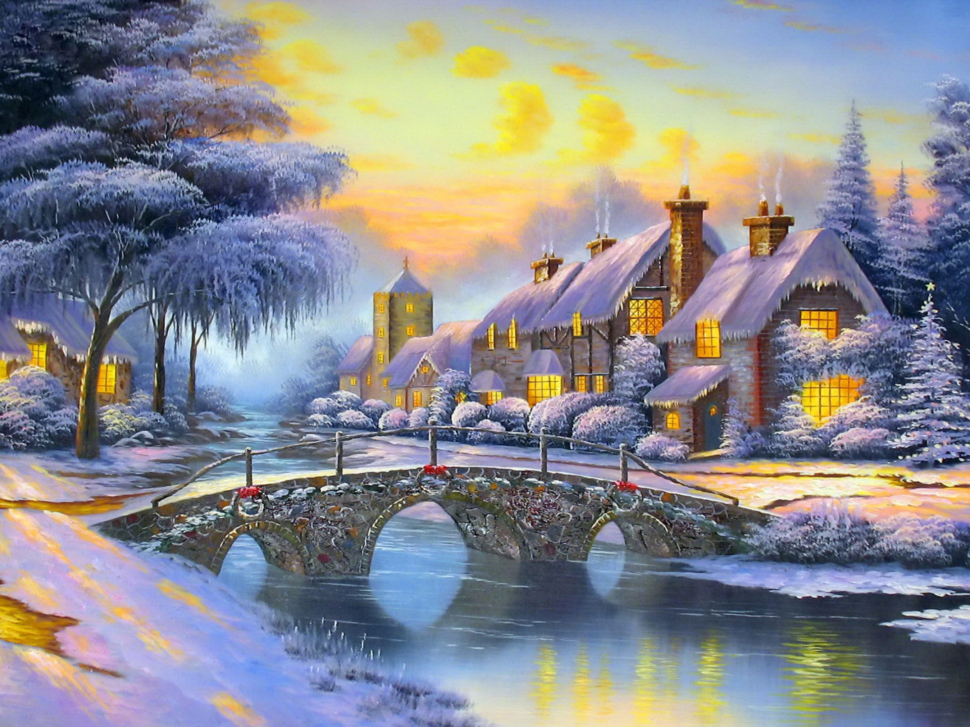 Winter Scenery Art Wallpapers - Wallpaper Cave