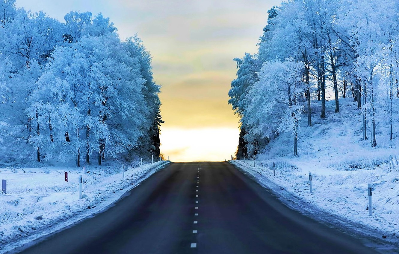Winter Road Snow Wallpapers - Wallpaper Cave