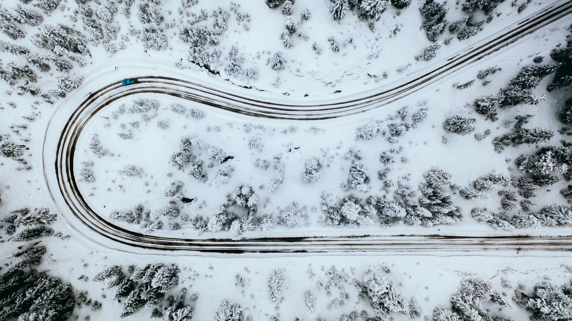 Winter Road Top View Wallpapers - Wallpaper Cave