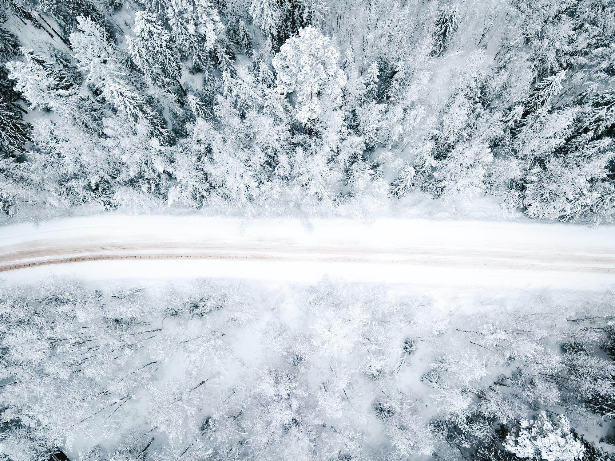 Winter Road Top View Wallpapers - Wallpaper Cave
