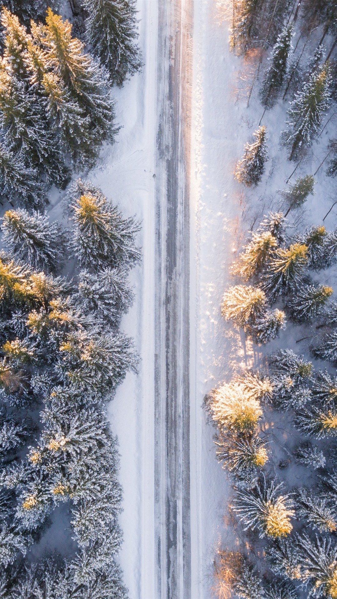 Winter Road Top View Wallpapers - Wallpaper Cave