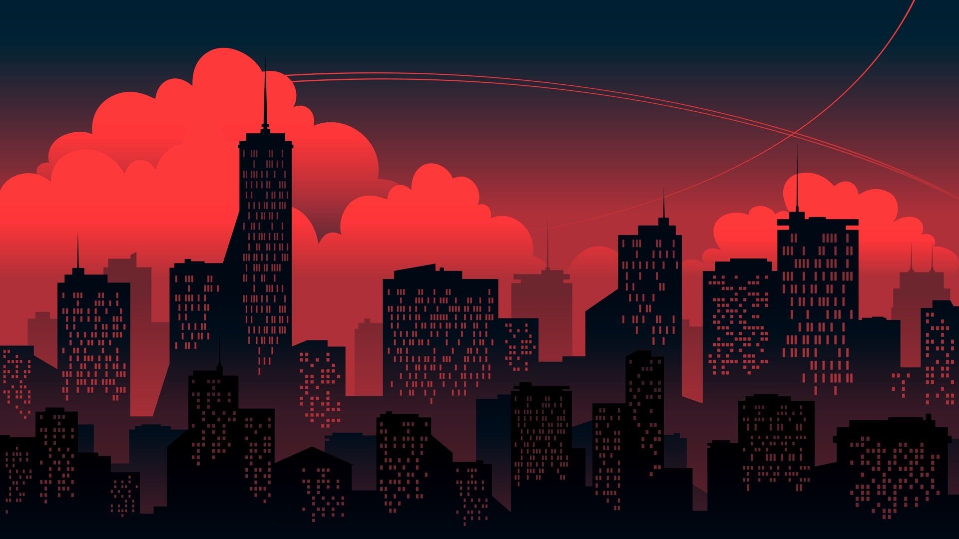 Red Skyline Wallpapers - Wallpaper Cave