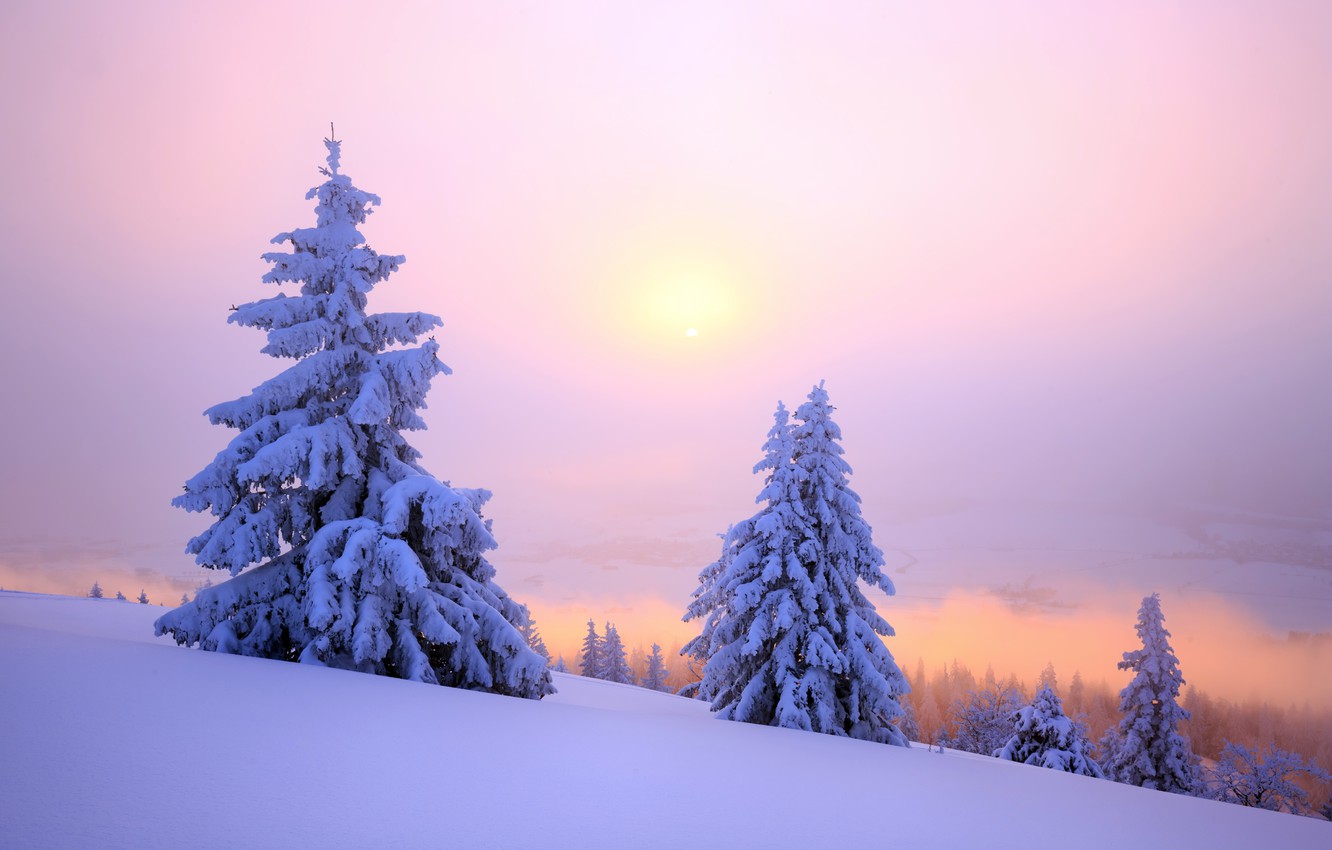 Purple Winter Sunset Wallpapers - Wallpaper Cave