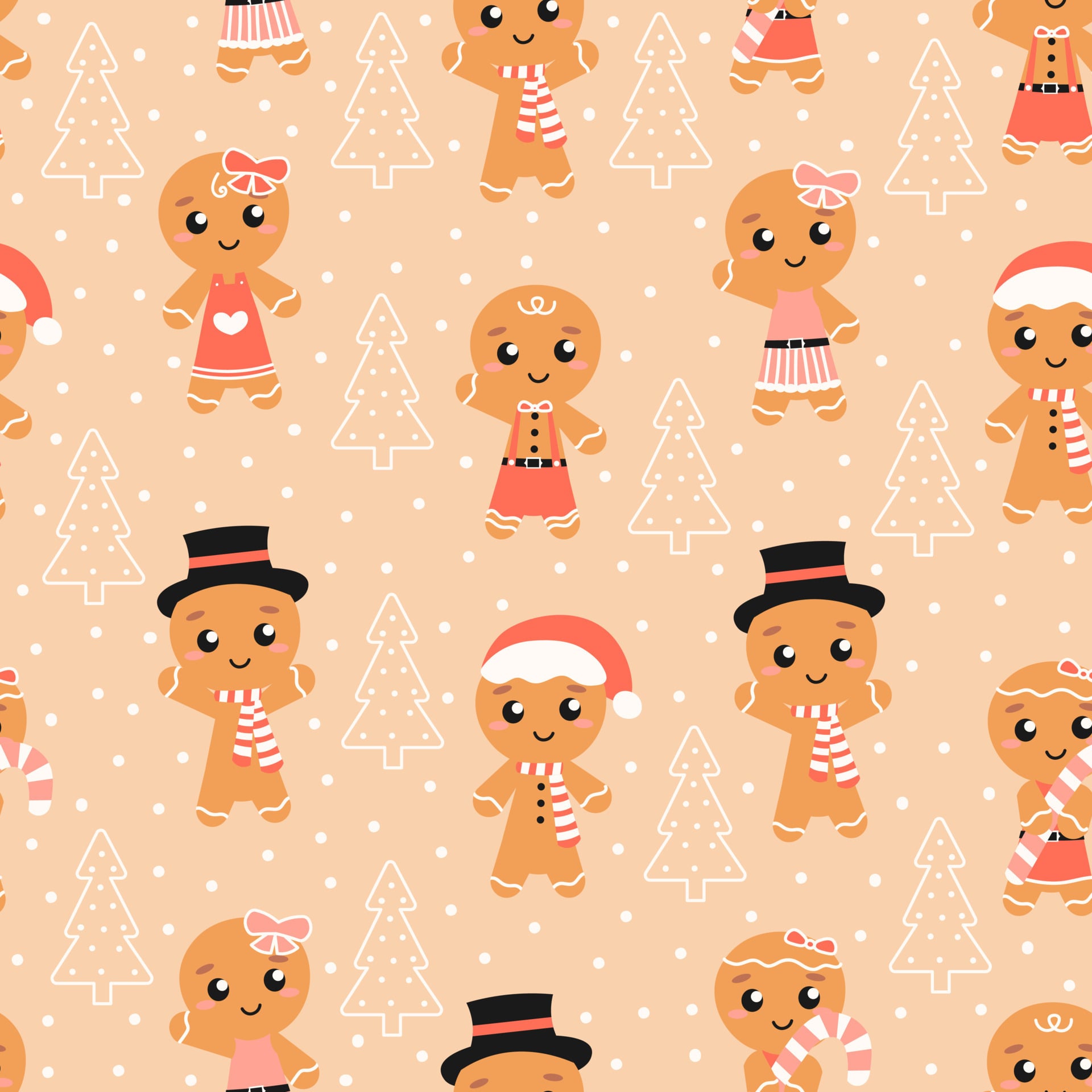 Cute Christmas Gingerbread Wallpapers - Wallpaper Cave