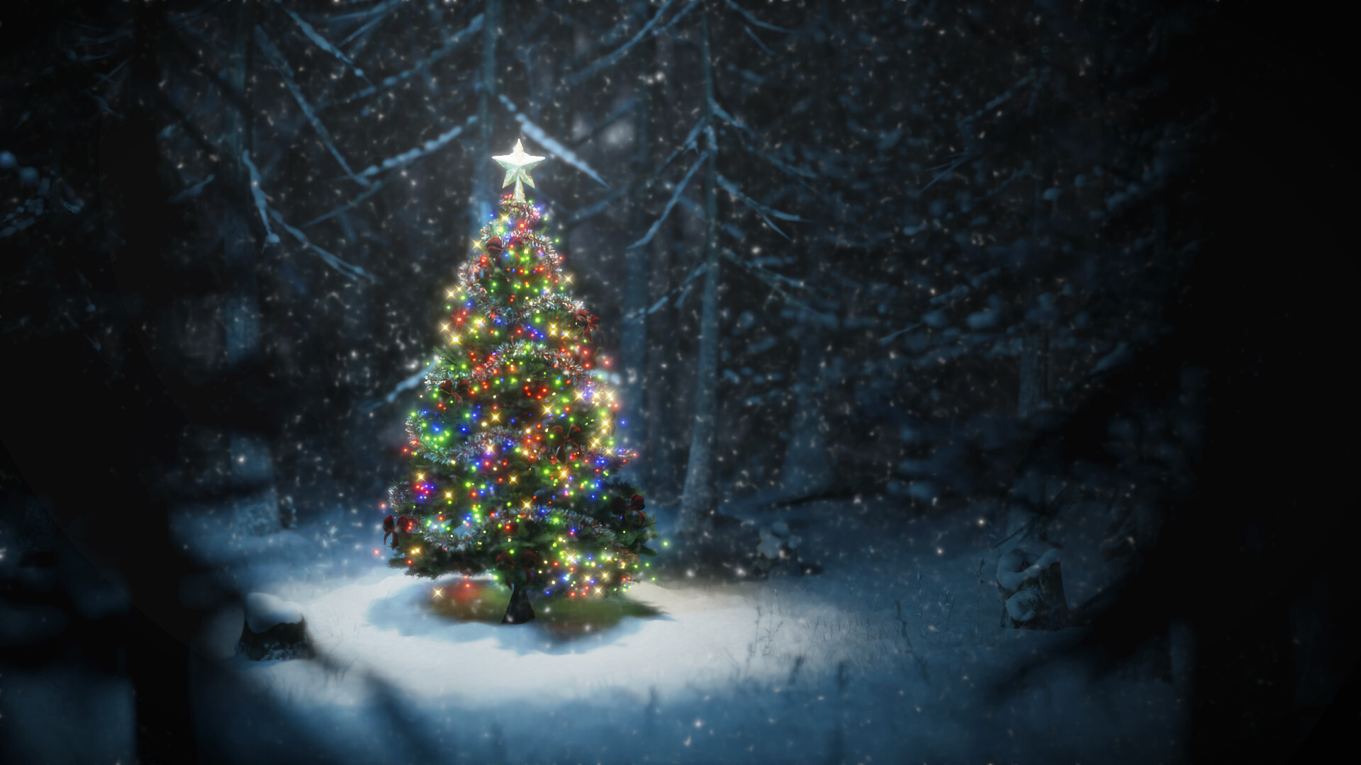 Christmas Night Tree Wallpapers - Wallpaper Cave