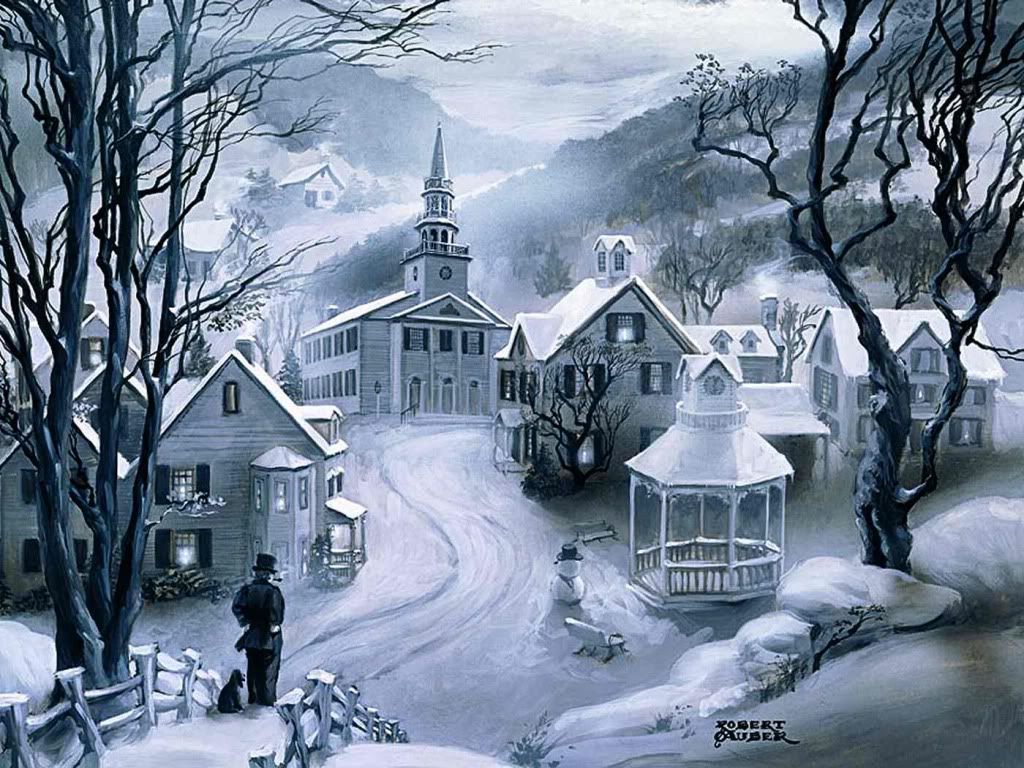 Vintage Winter Town Wallpapers - Wallpaper Cave