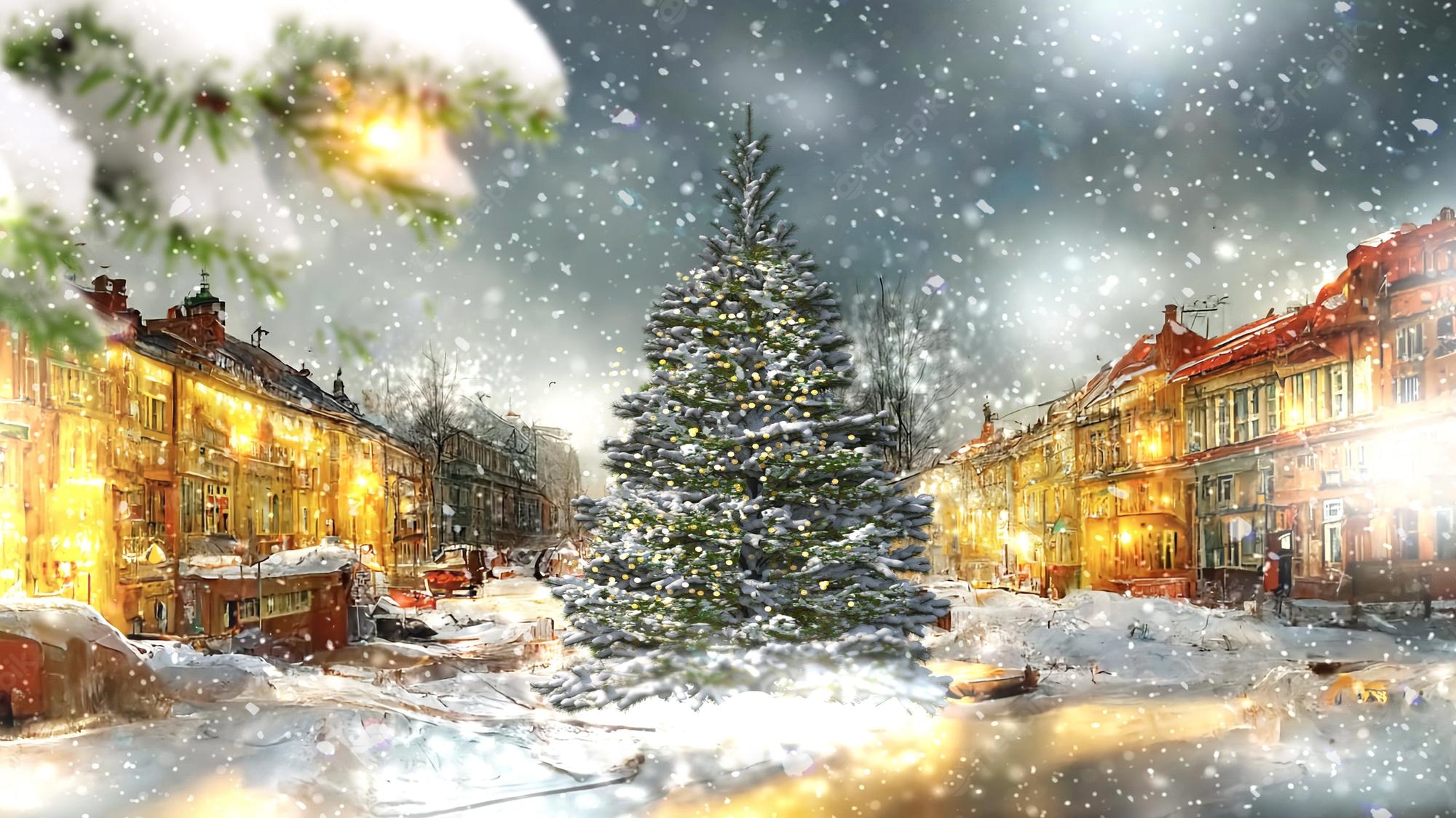 Vintage Winter Town Wallpapers - Wallpaper Cave