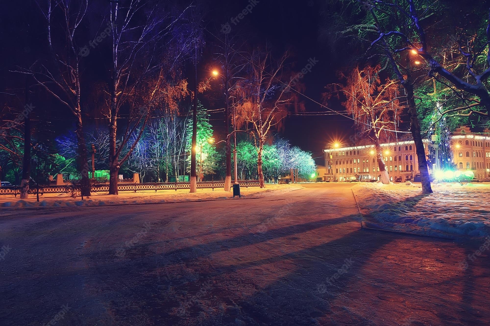 Winter Night City Lights Wallpapers - Wallpaper Cave