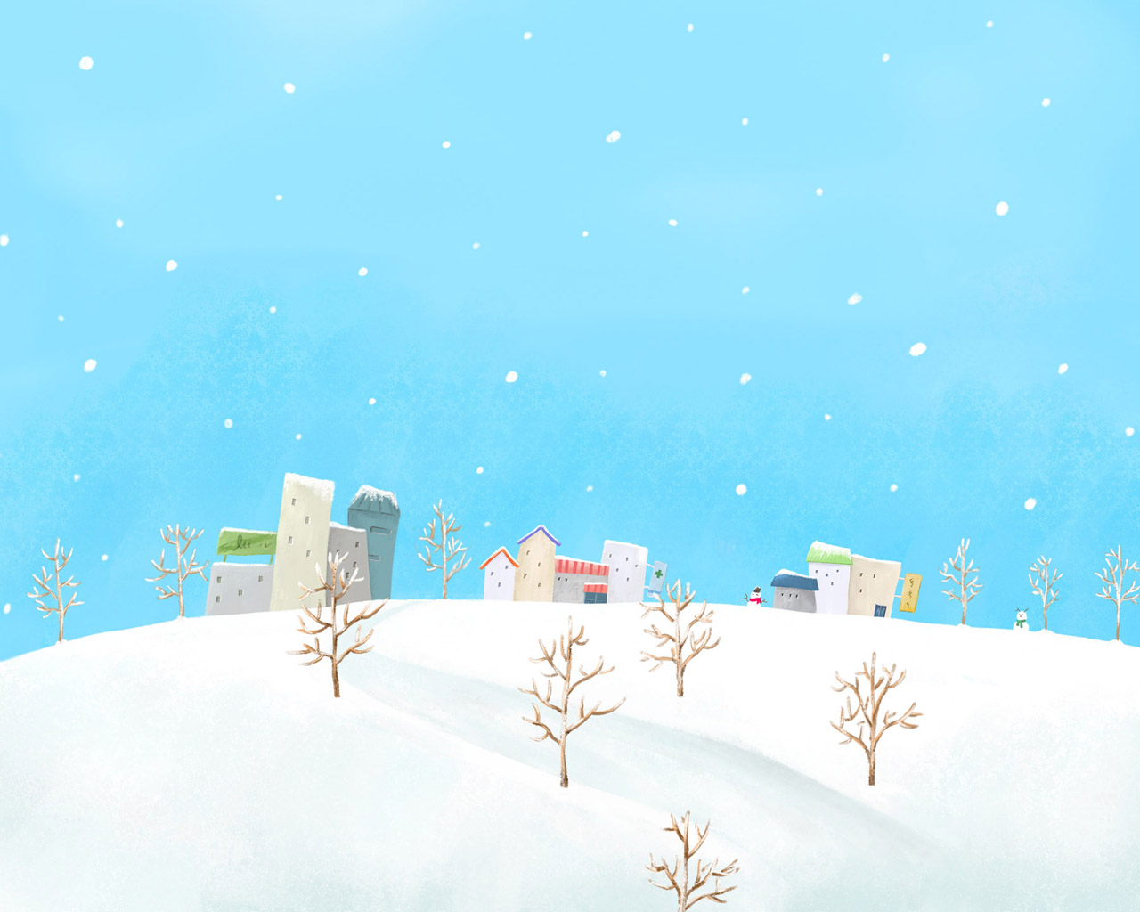 Winter Art Illustration Desktop Wallpapers - Wallpaper Cave