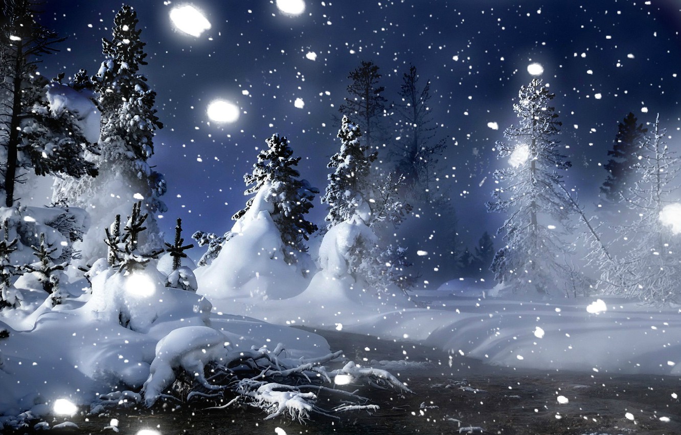 Winter Snowfall Tree Wallpapers - Wallpaper Cave