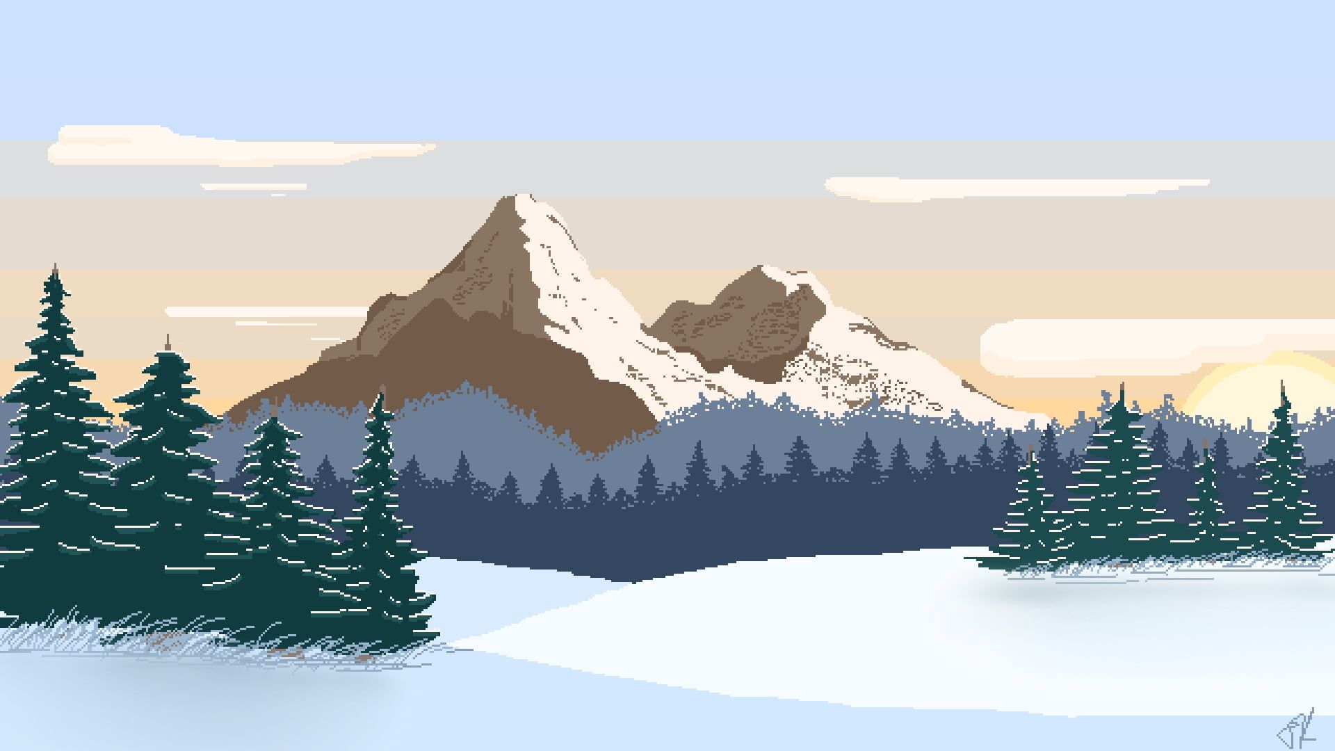 Pixel Winter Art Wallpapers - Wallpaper Cave