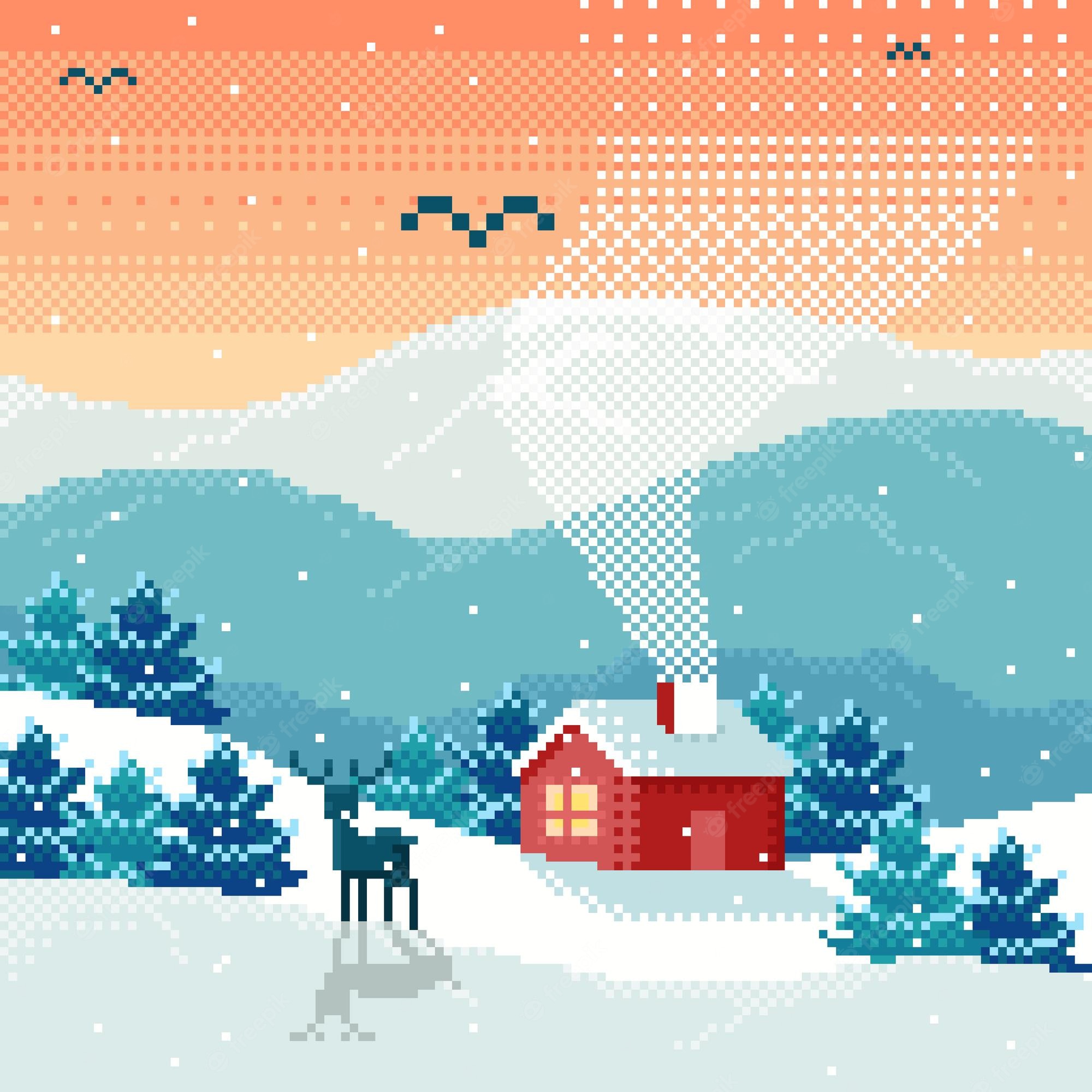 Pixel Winter Art Wallpapers - Wallpaper Cave