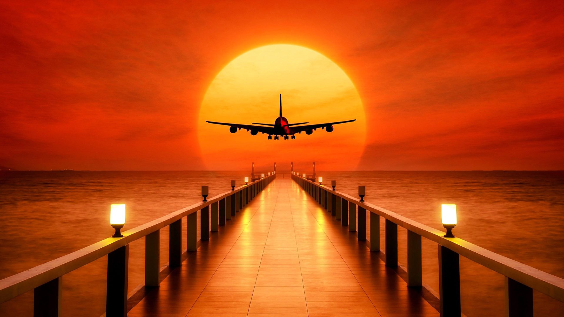 Sunset Aeroplane Wallpapers - Wallpaper Cave