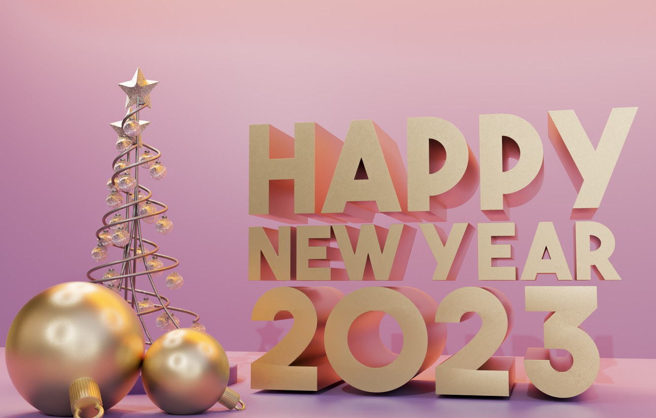Happy New Year 2023 Pink And Gold Wallpapers - Wallpaper Cave