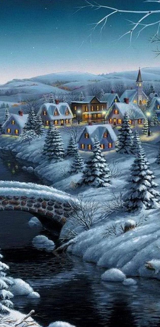 Snowy Town Wallpapers - Wallpaper Cave