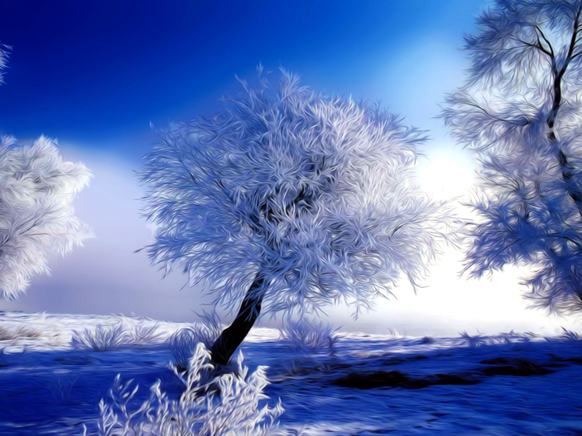 Winter Scene Blue Wallpapers - Wallpaper Cave