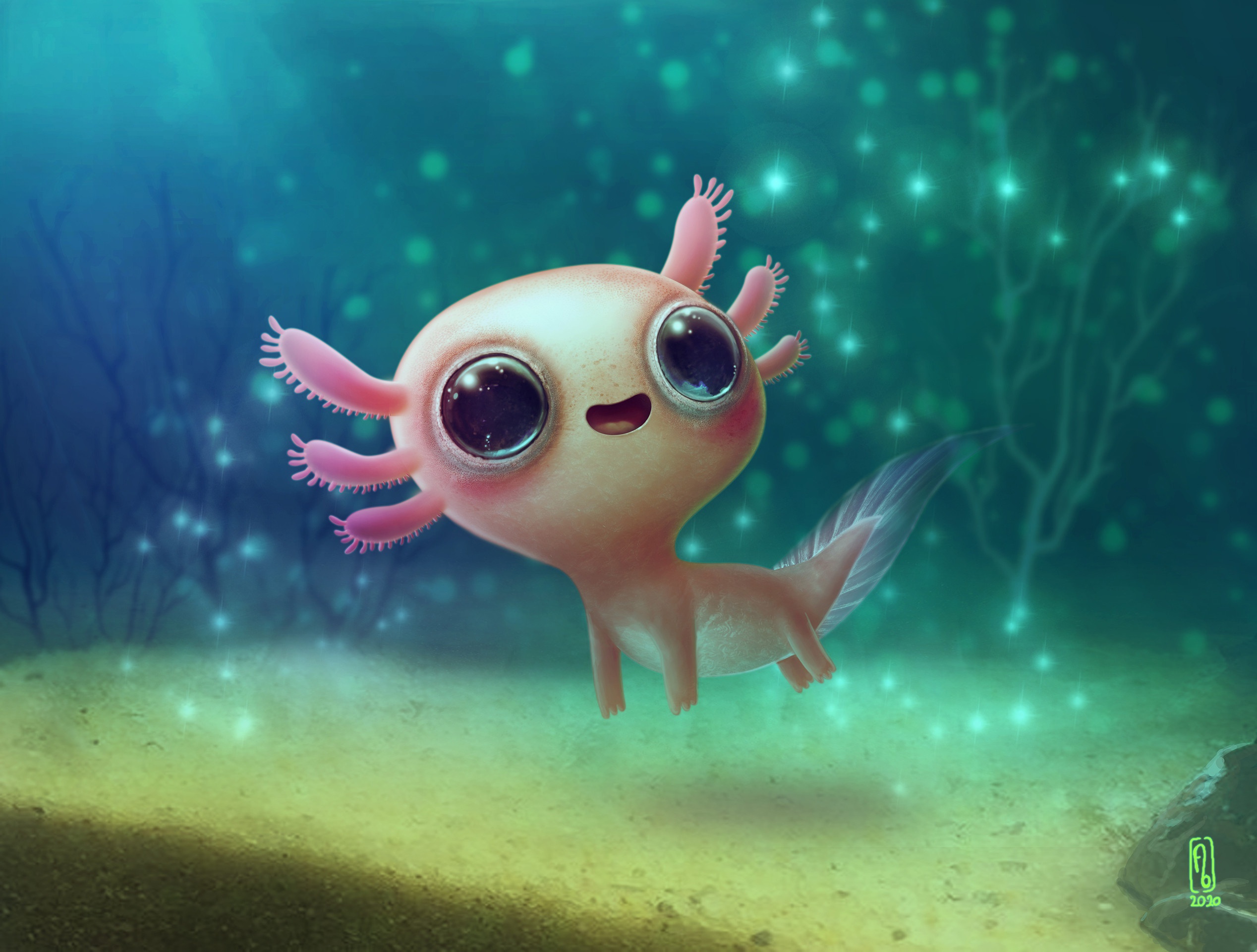 Cartoon Axolotl Wallpapers - Wallpaper Cave