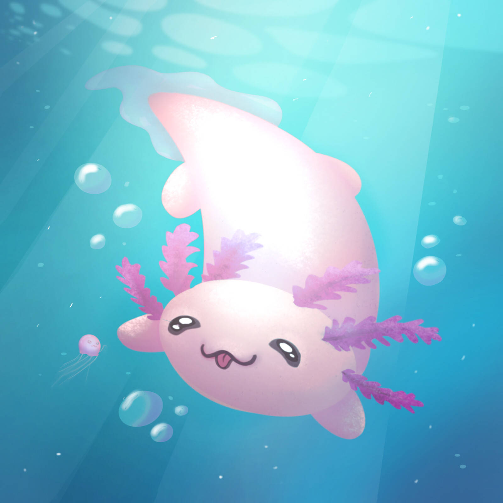 Cartoon Axolotl Wallpapers - Wallpaper Cave