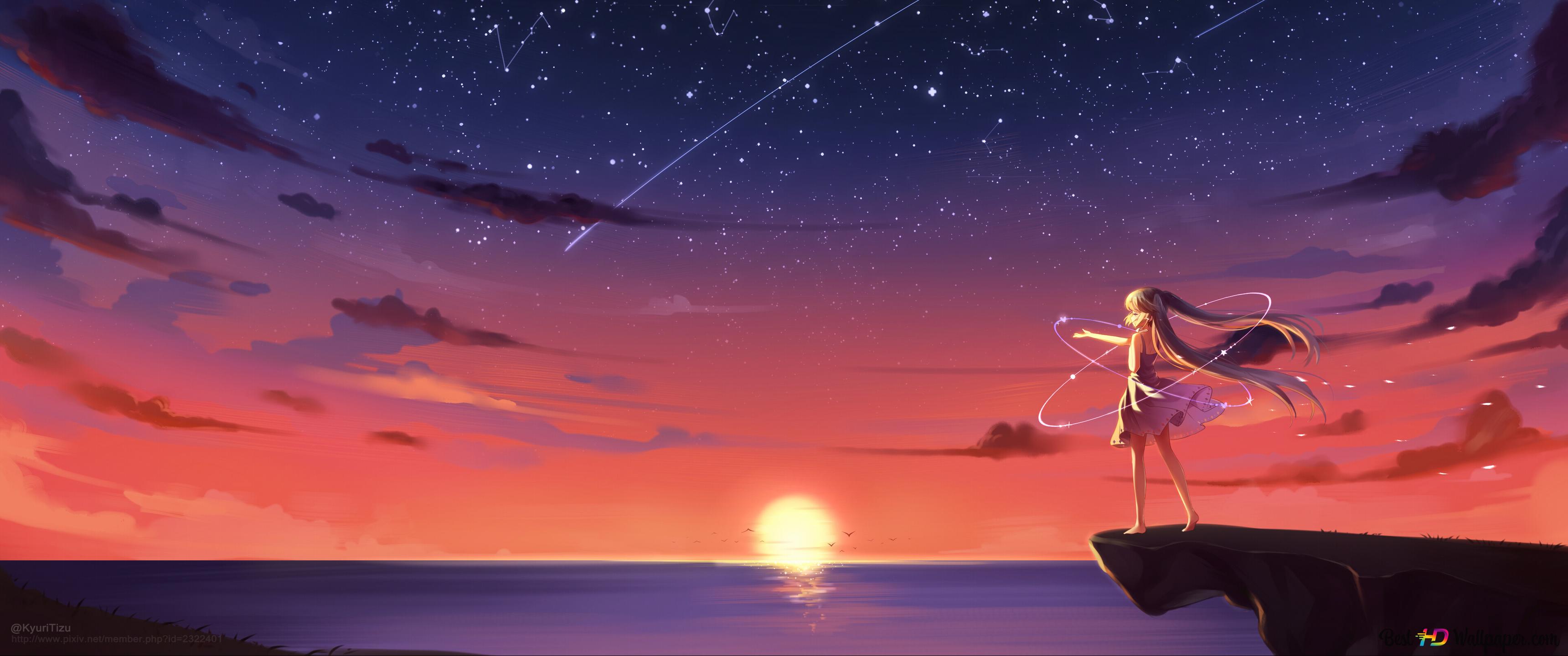 Anime Sunset Red Wallpapers - Wallpaper Cave