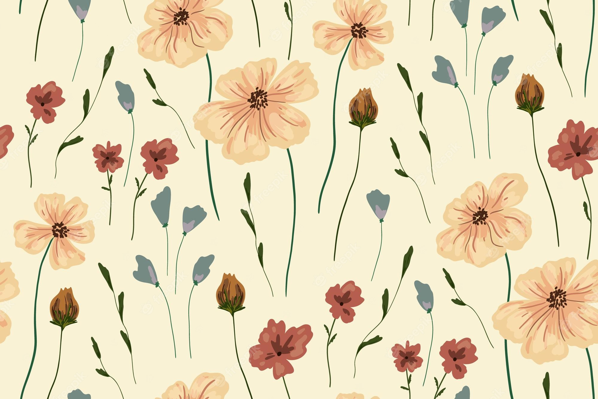 Simple Floral Desktop Wallpaper Flower, Flower Yellow, Simple, HD