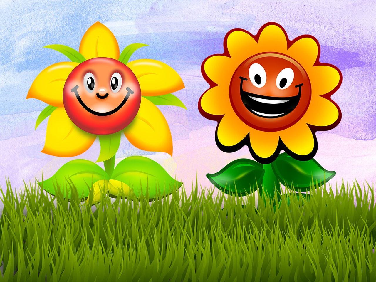 Springtime Cartoon Flowers Wallpapers - Wallpaper Cave