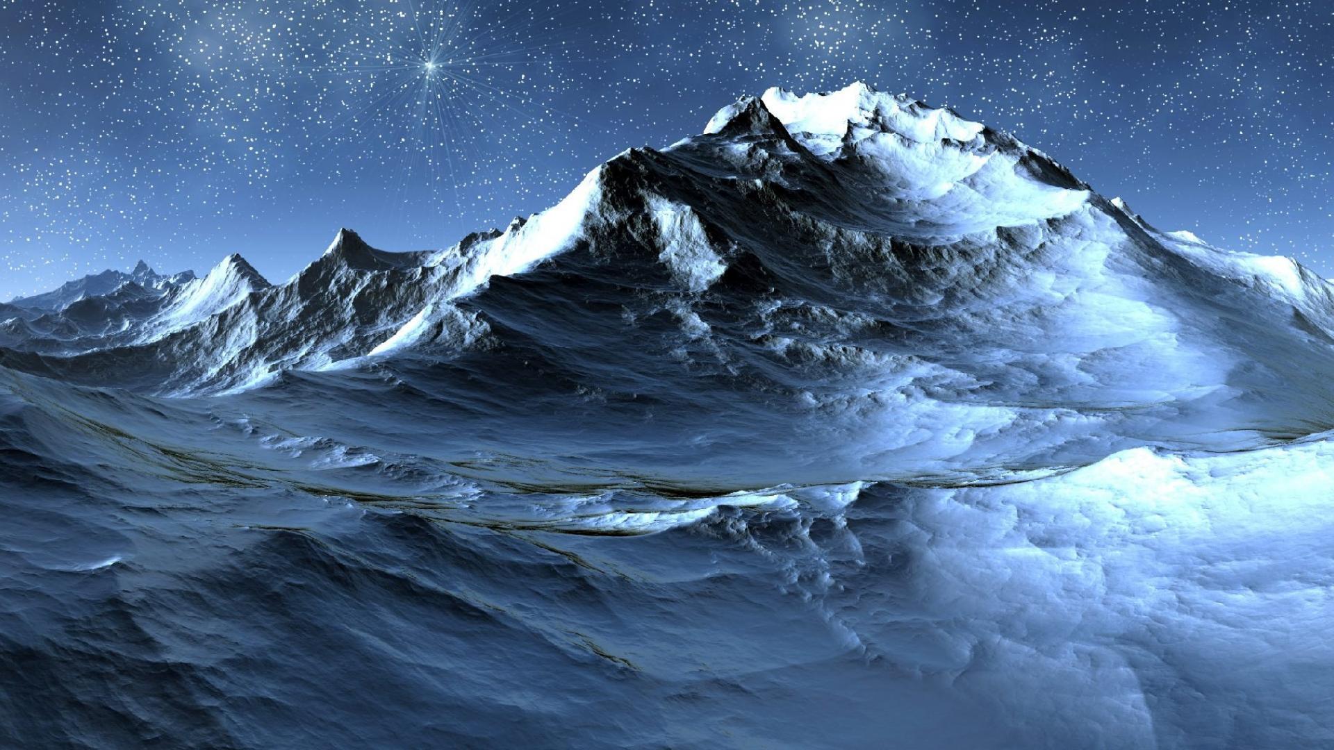 Blue Night Winter Mountain Wallpapers - Wallpaper Cave