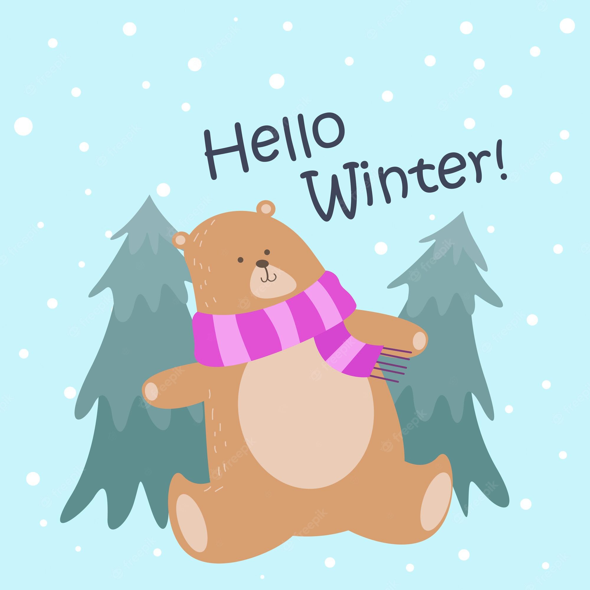 Winter Bear Cartoon Wallpapers - Wallpaper Cave
